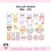 Retro Groovy Easter Clipart Hippie Clipart Spring Garden Clipart Pastel ...