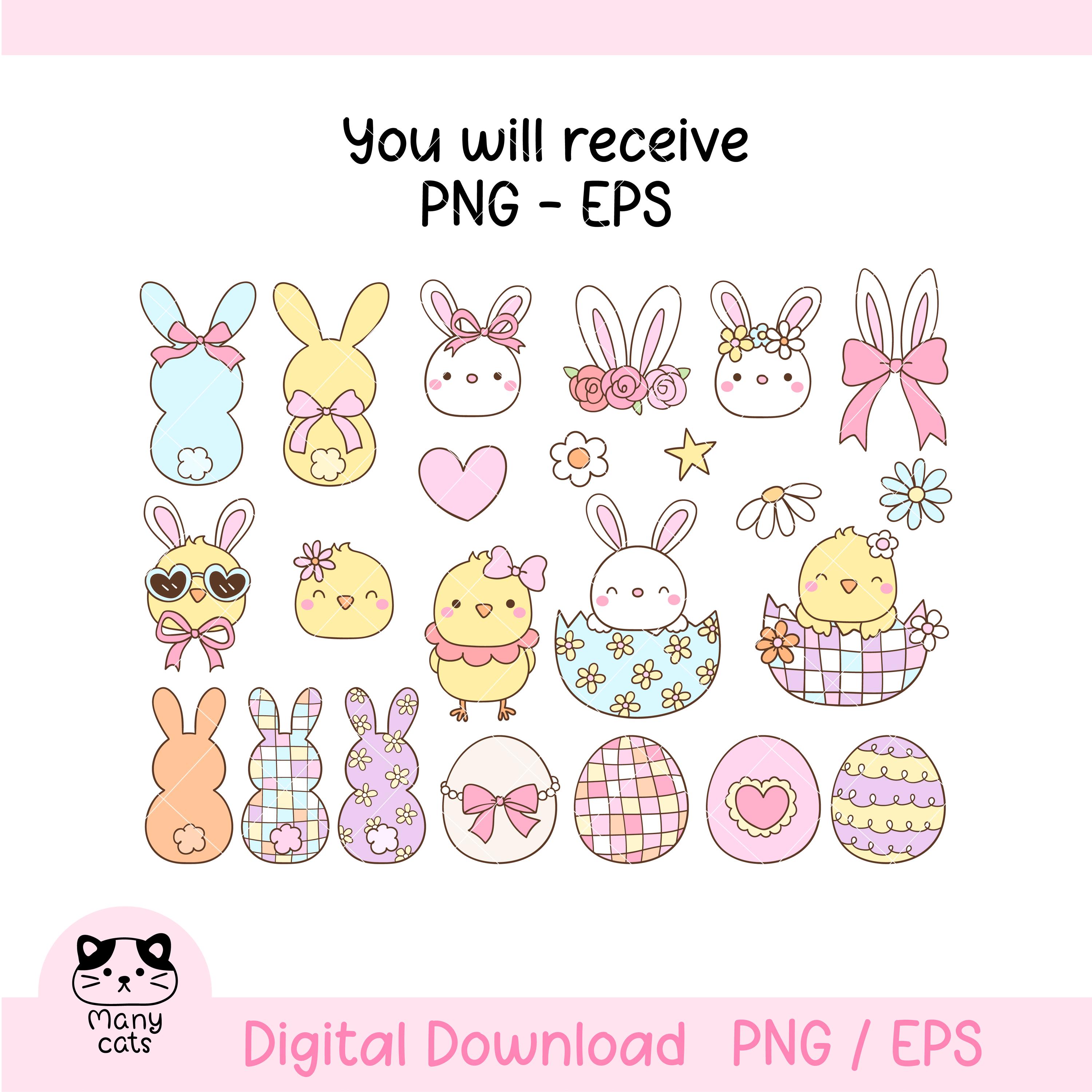 Retro Groovy Easter Clipart Hippie Clipart Spring Garden Clipart Pastel ...