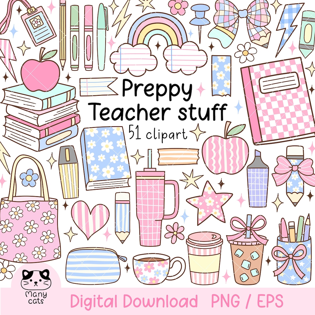 Preppy Teacher Stuff Clipart Teacher Life Png Education Clipart Teacher ...