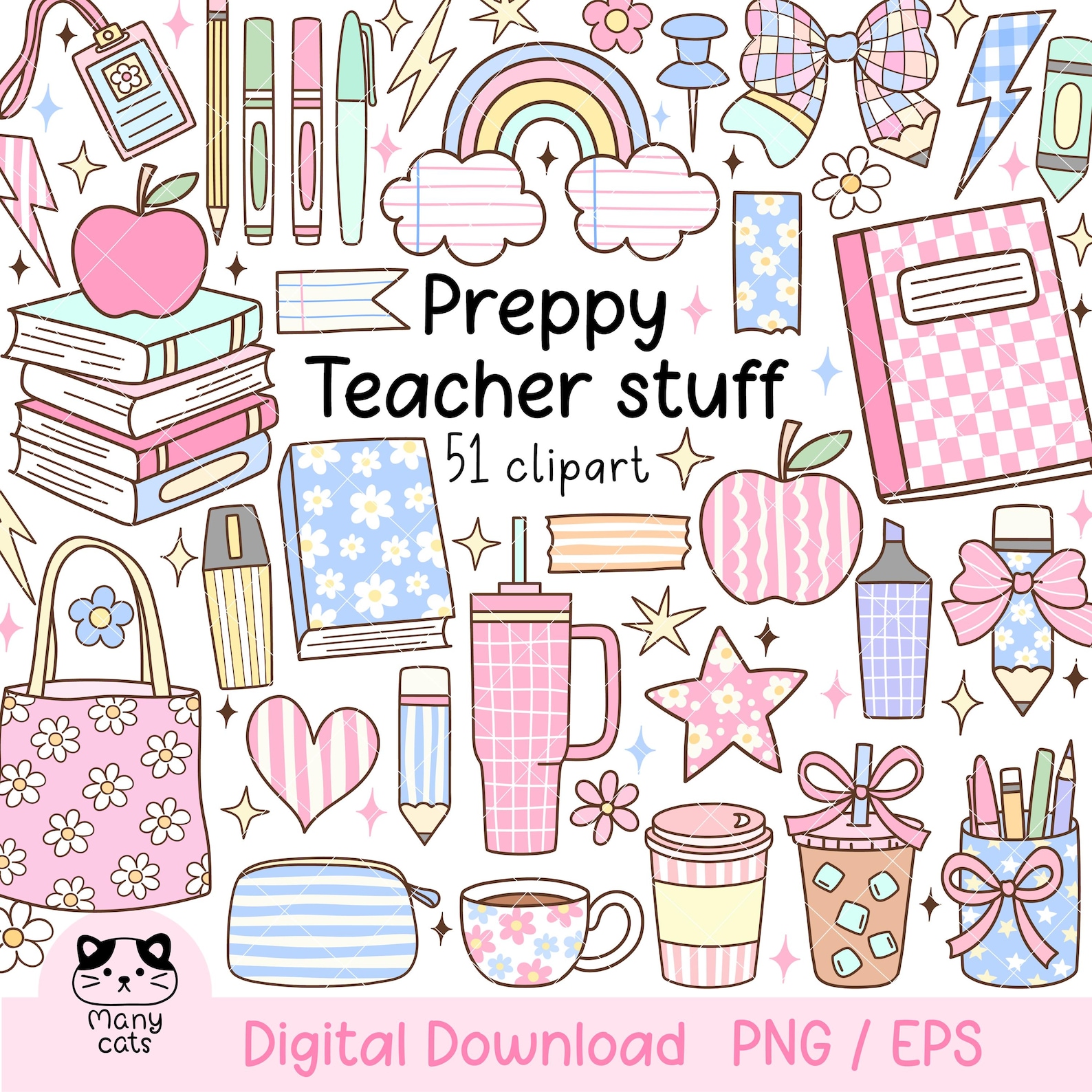 Preppy Teacher Stuff Clipart Teacher Life Png Education Clipart Teacher ...