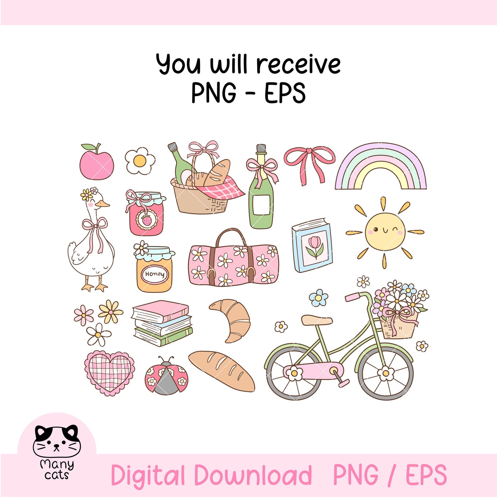 Spring Picnic Clipart Springtime Clipart Silly Goose Clipart Cute ...
