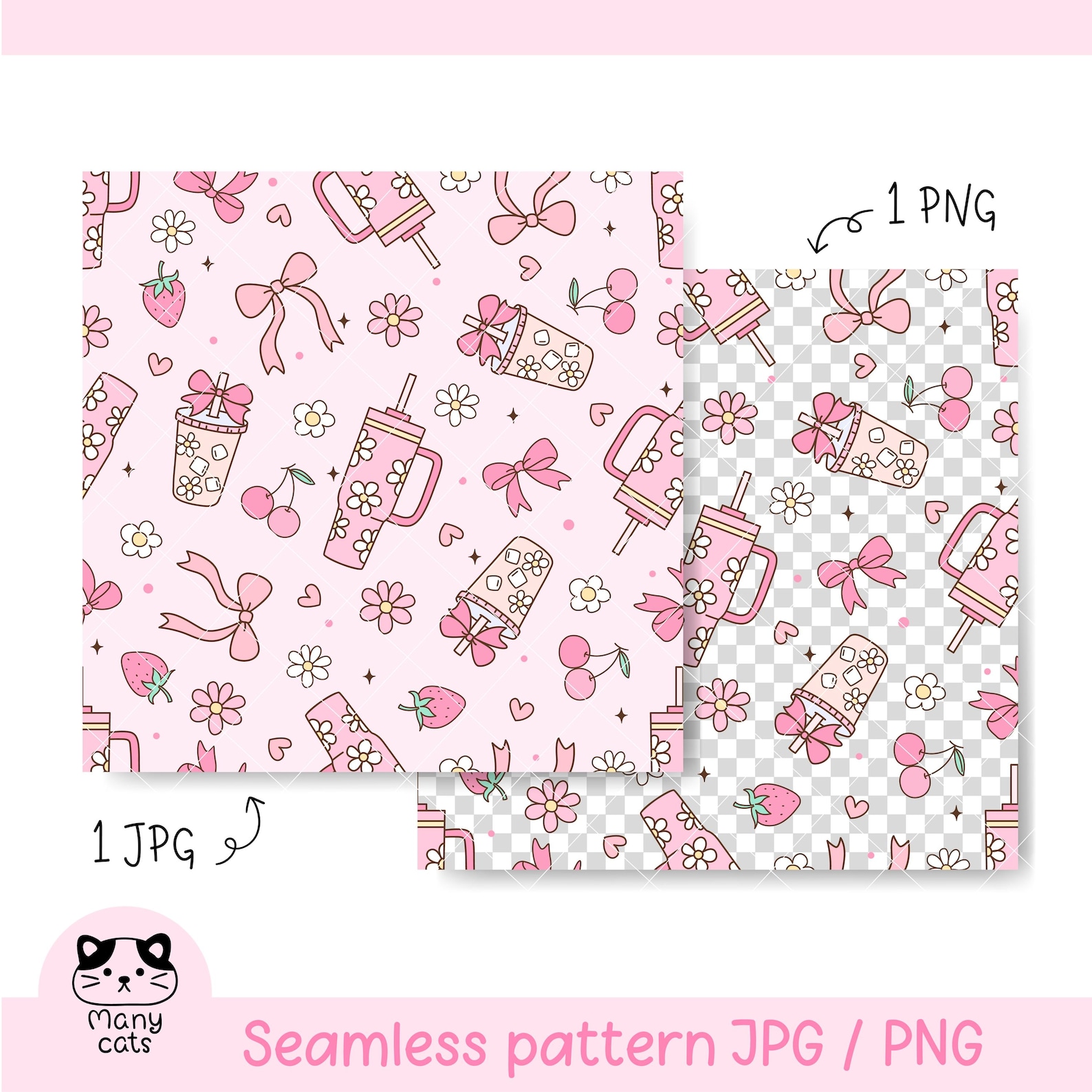 Girly Pink Seamless Pattern Soft Girl Pattern Coquette Girl Repeating ...