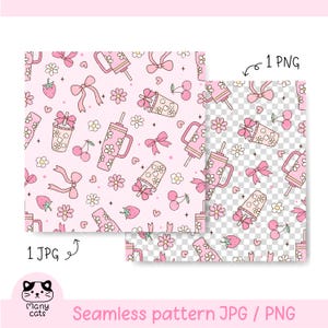 Girly Pink Seamless Pattern Soft Girl Pattern Coquette Girl Repeating ...