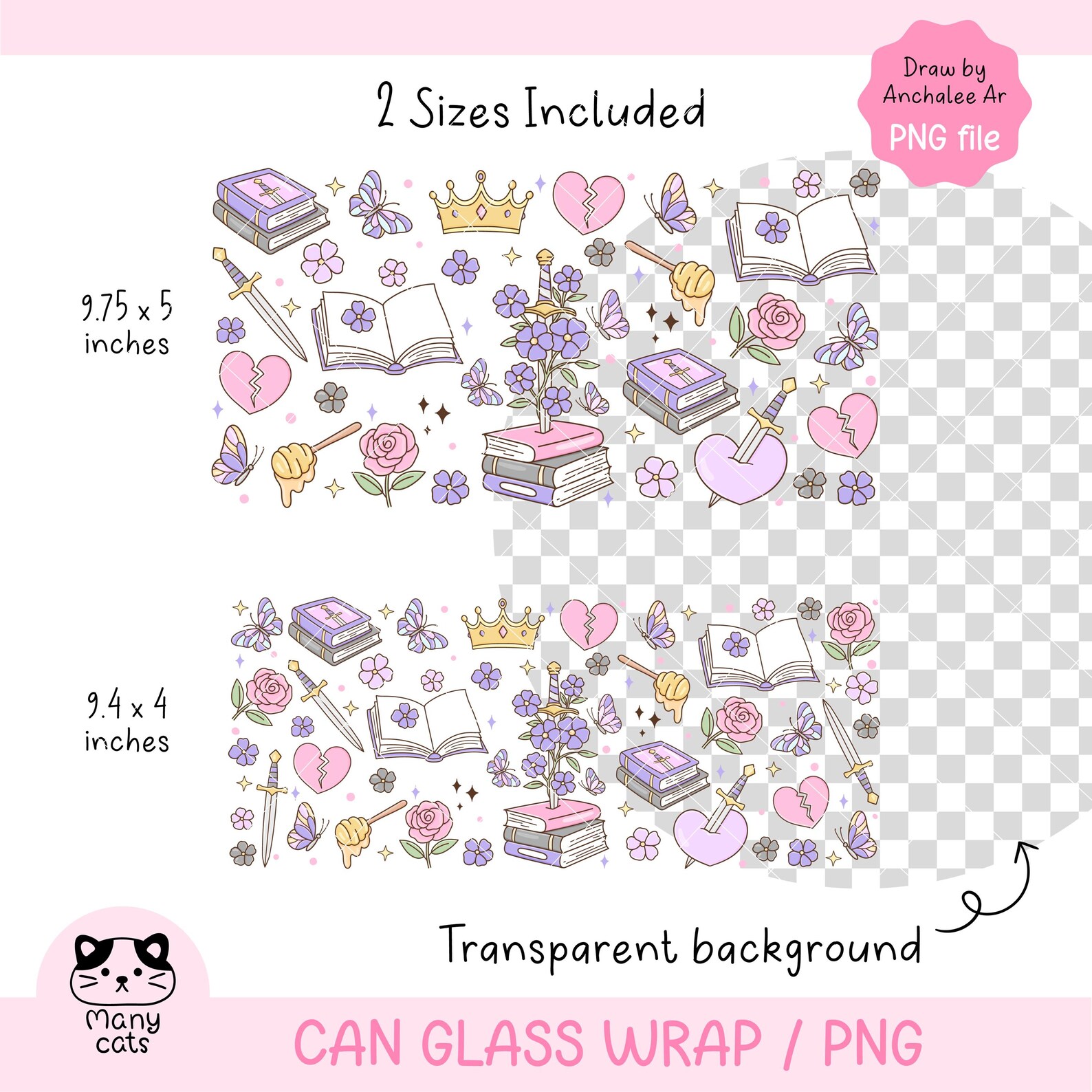 Powerless Bookish Cup Wrap Png, Romantasy Book Lover, Coffee Glass Can ...