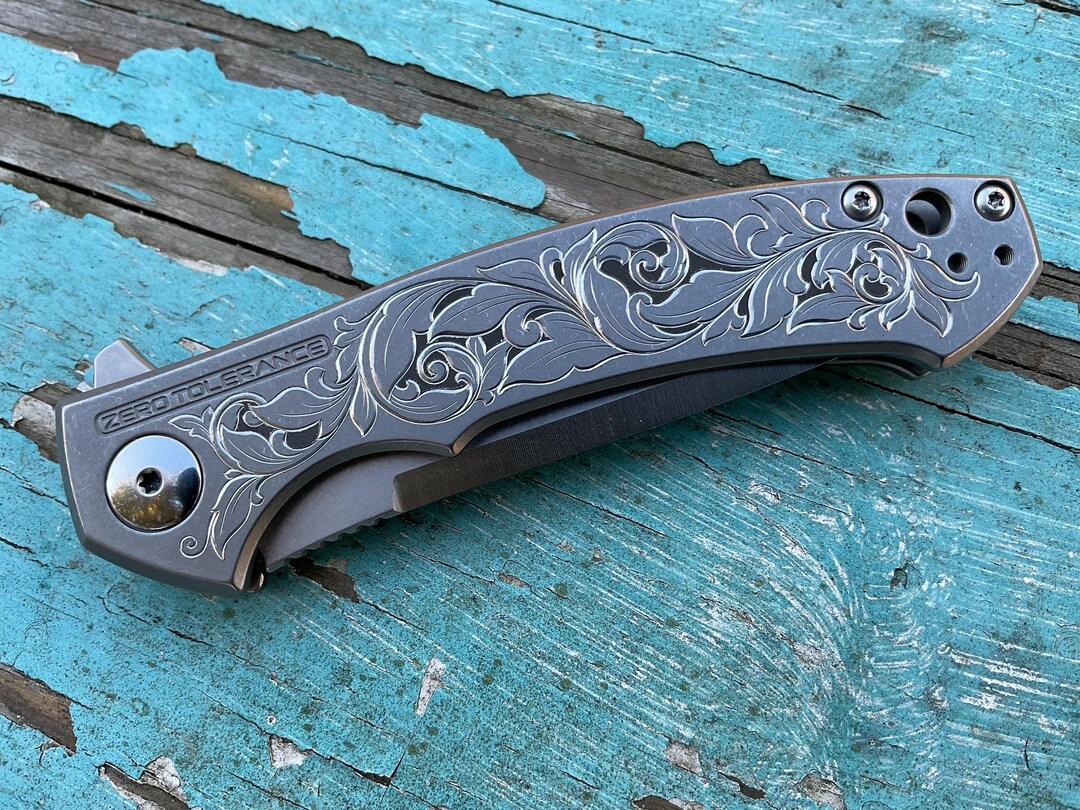 Hand and Laser Engraved Zero Tolerance Small Sinkevich Folding Pocket ...