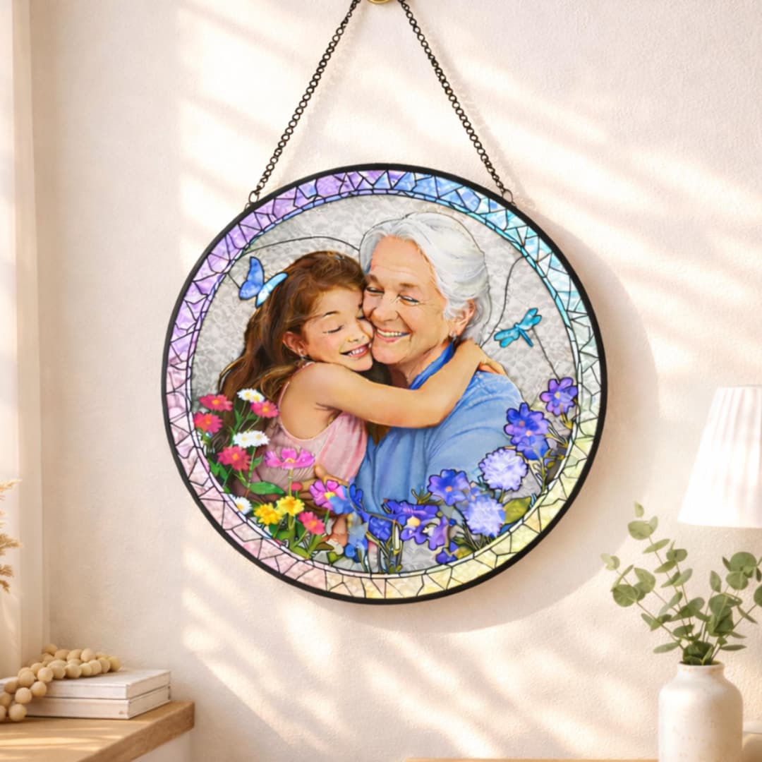 Personalized Stained Glass Family Potrait Suncatcher, Custom Family or ...