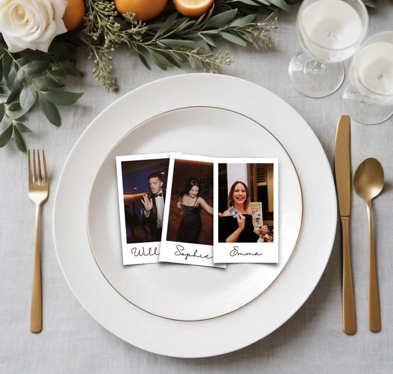 Customisable MINI Polaroid Style Placeholder Card - Weddings ...