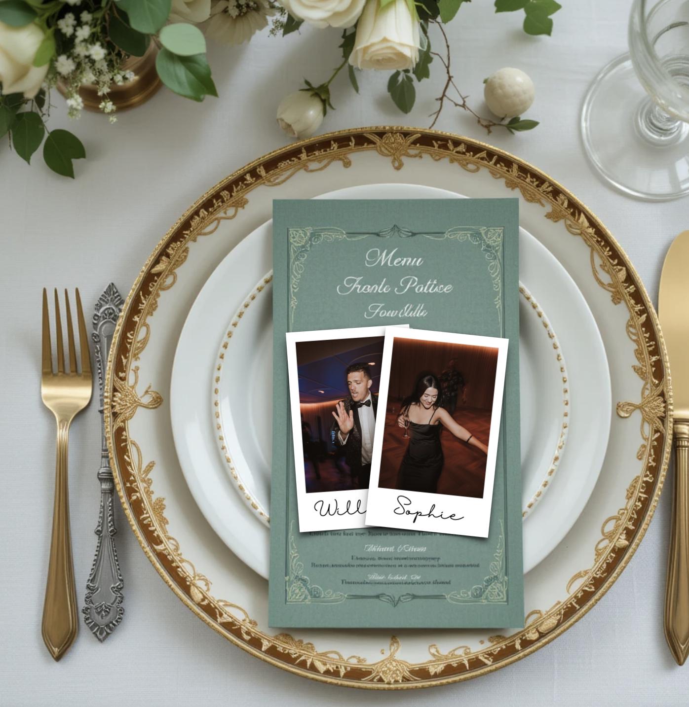 Customisable MINI Polaroid Style Placeholder Card - Weddings ...