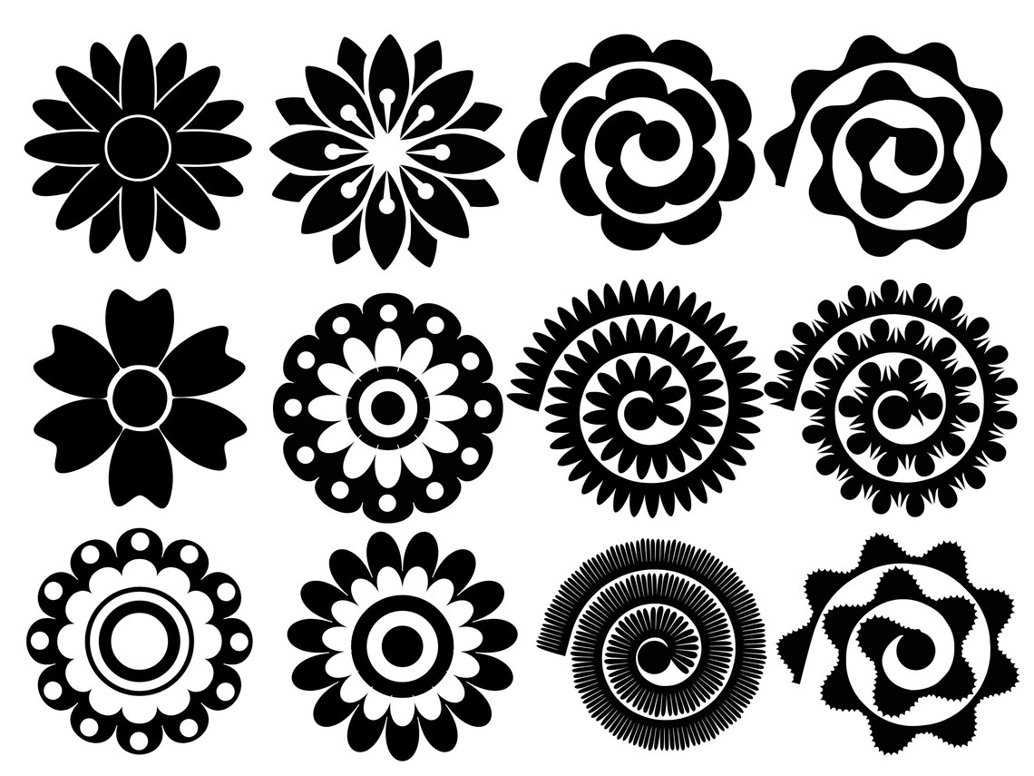 Rolled Flower Svg Bundle, Rolled Flowers Svg, Rolled Flower Png, Rolled ...