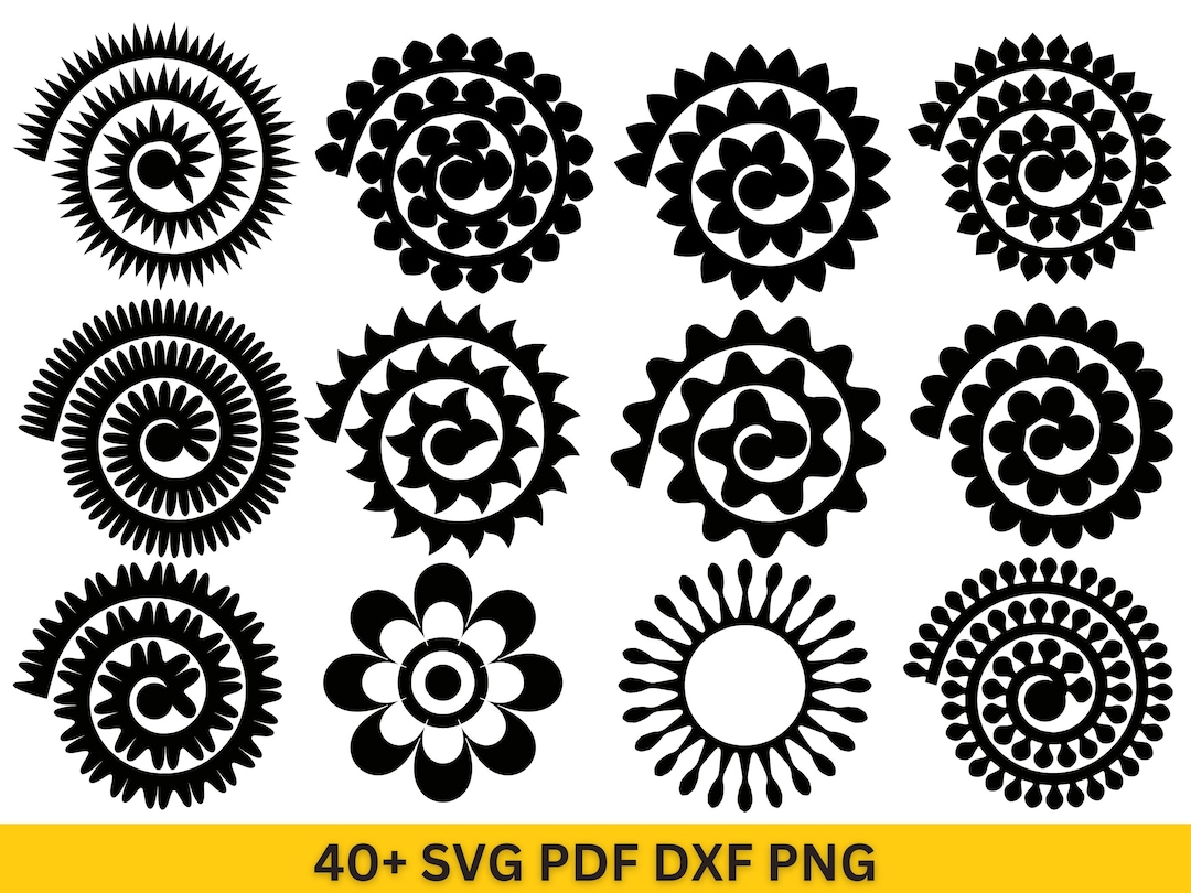 Rolled Flower Svg Bundle, Rolled Flowers Svg, Rolled Flower Png, Rolled ...