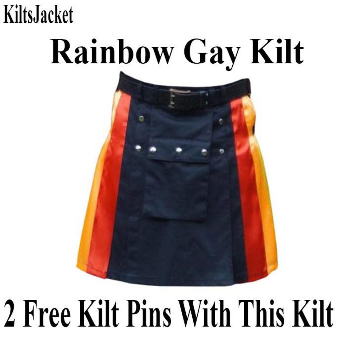 Lgbt Gay Kilt Rainbow Hybrid Pride Kilt Lgbt Gay Kilt Modern Utility