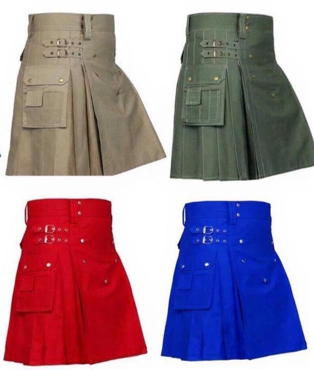 Scottish Traditional Cotton Utility Kilts for Men | Two Cargo Utility ...