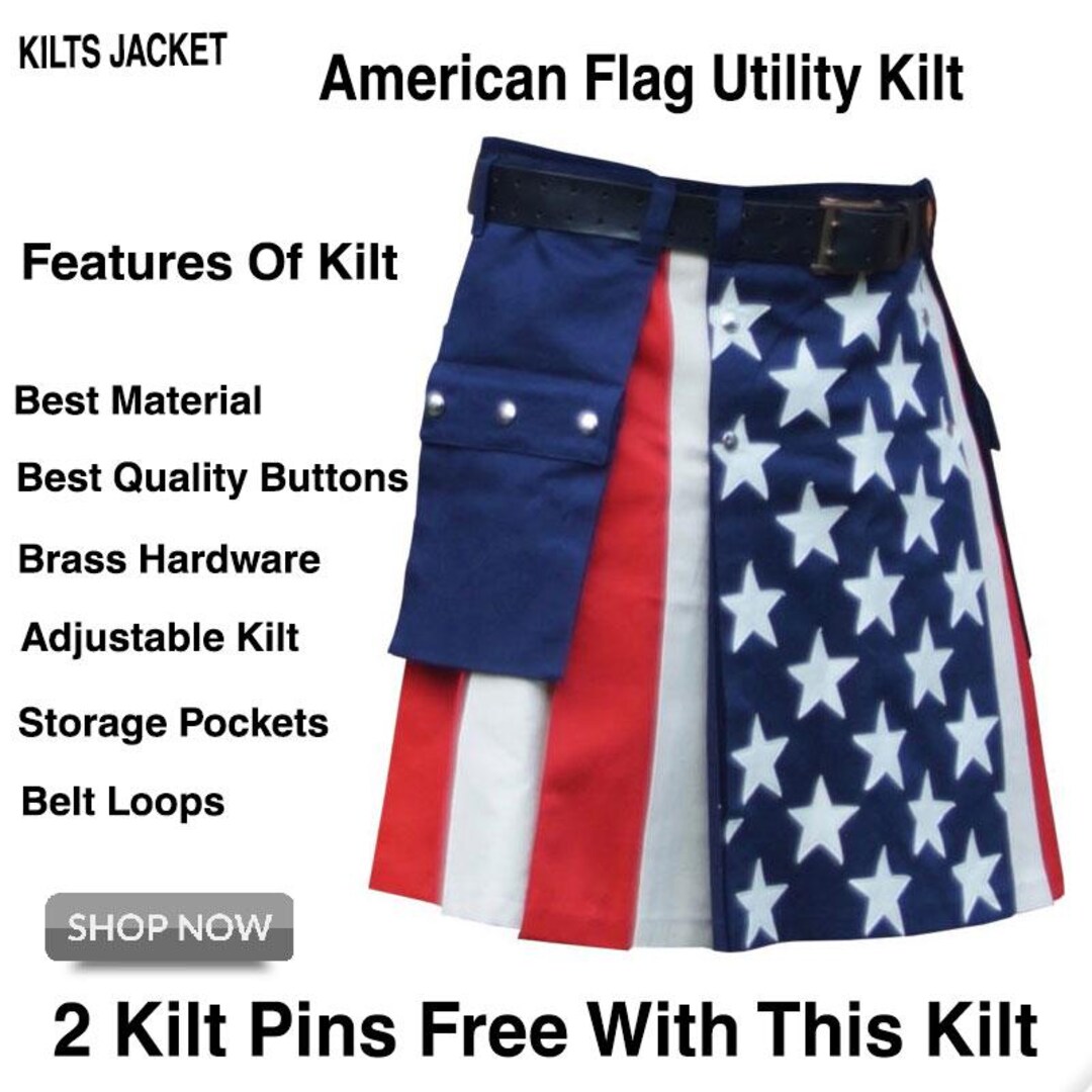 American Kilts - USA Flag Kilt - USA Kilt - Cotton Kilt - Fashion Kilt ...