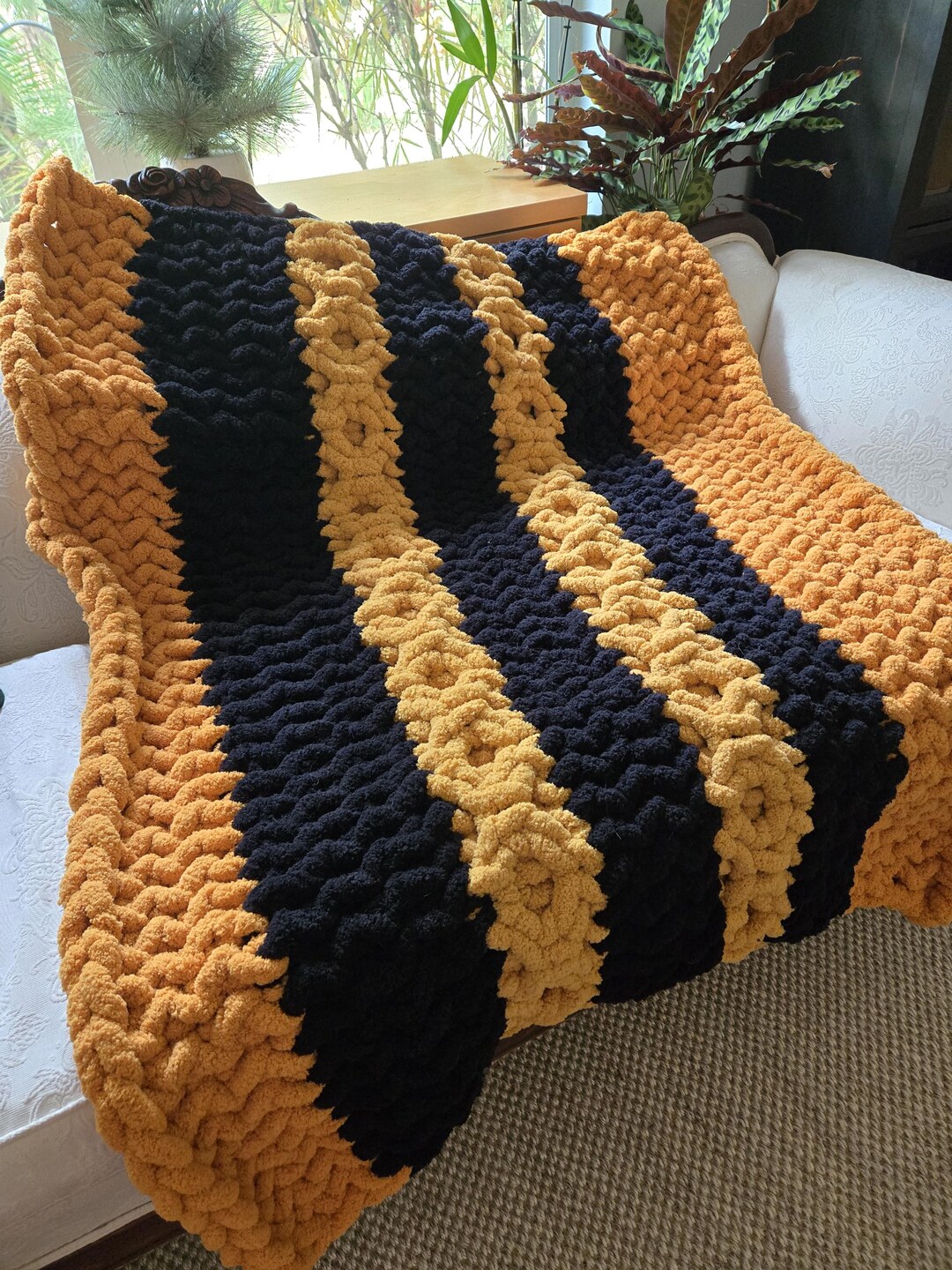 Luxurious Soft Chunky Hand Knitted Lap Blanket. - Etsy