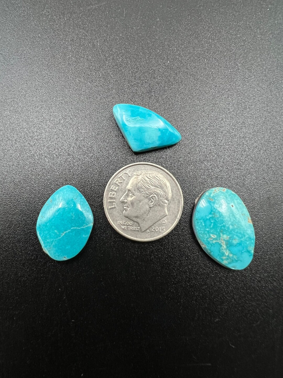 Candelaria-mid Grade Turquoise-natural-backed-sold as One Lot Only 3 Ea ...