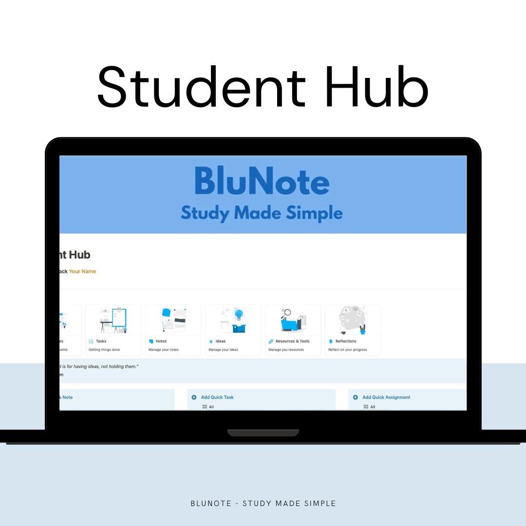 Blunote - Ultimate Student Hub: Notion Template & Digital Planner for ...