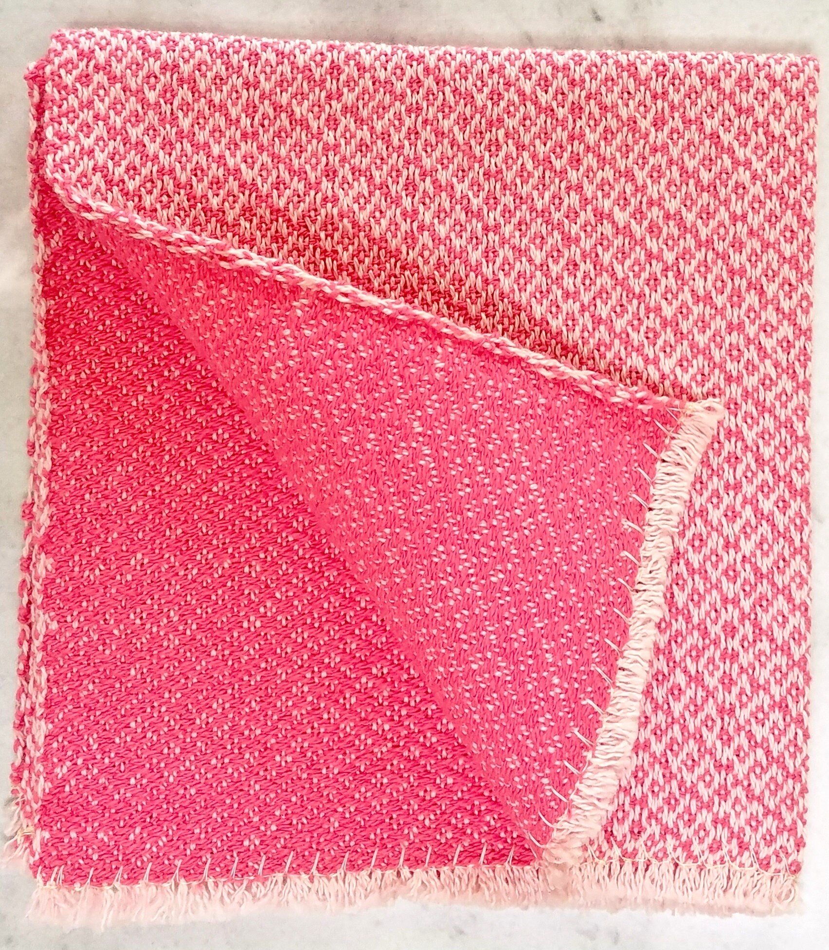Washcloth, Hot Pink on Pale Pink Warp - Etsy Denmark