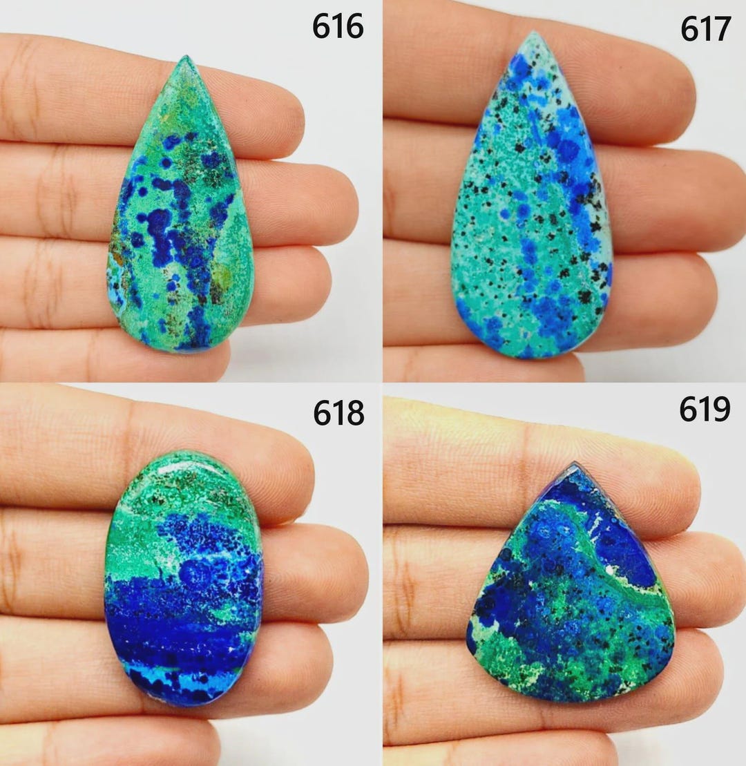 Blue Bird Azurite Gemstone, Natural Blue Bird Azurite Cabochon Flat ...
