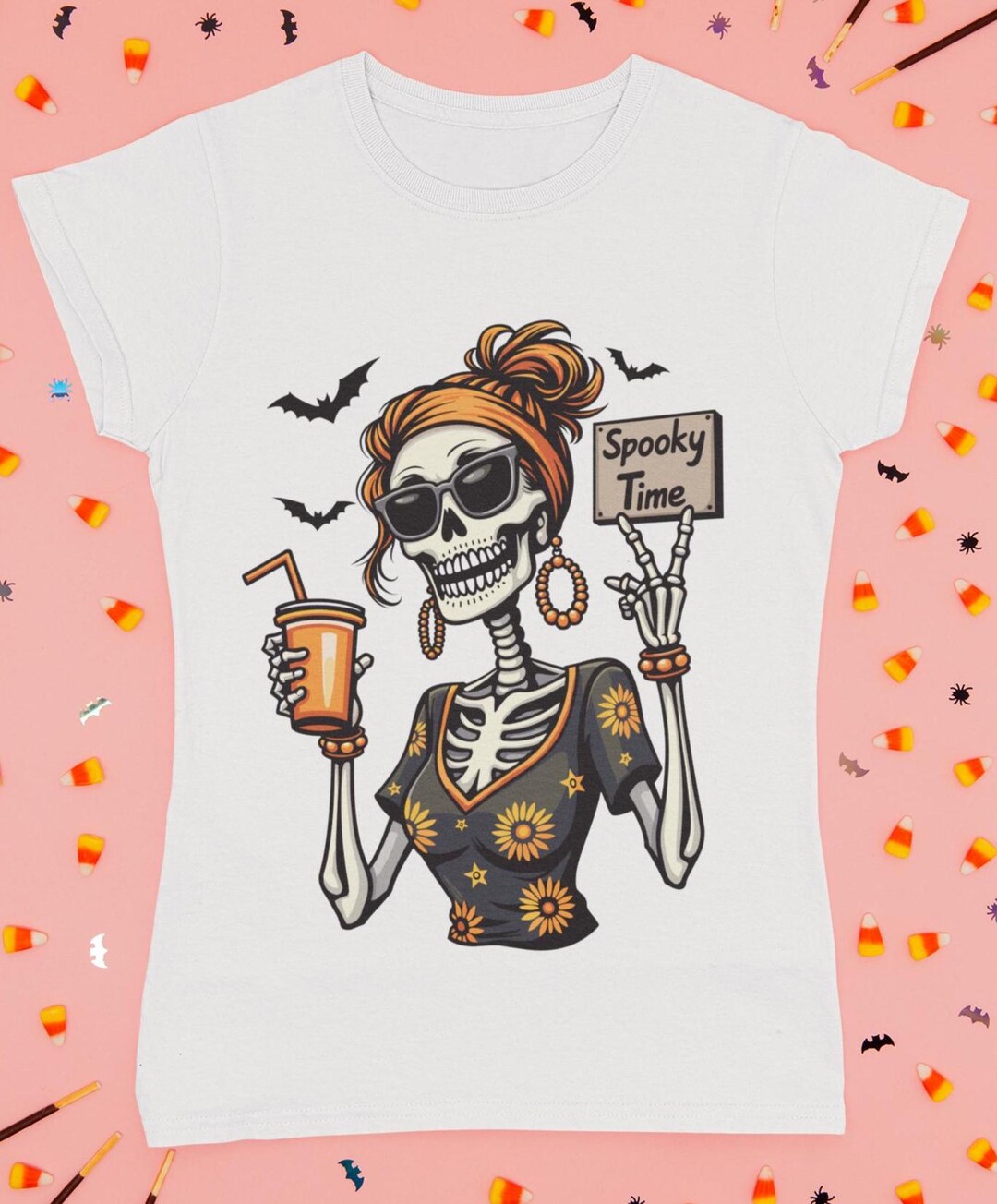 Spooky Diva Vibes - Skeleton Lady SVG | Halloween Skeleton Art | Retro ...