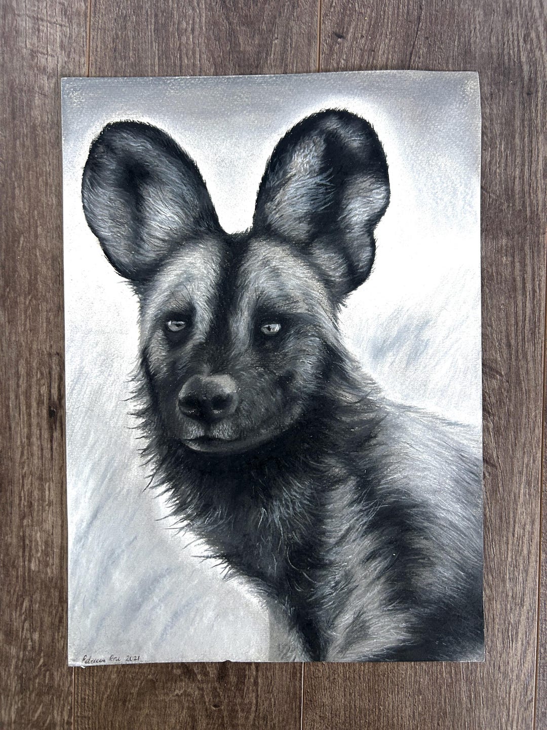 African/painted Wolf Realism Portrait - Etsy