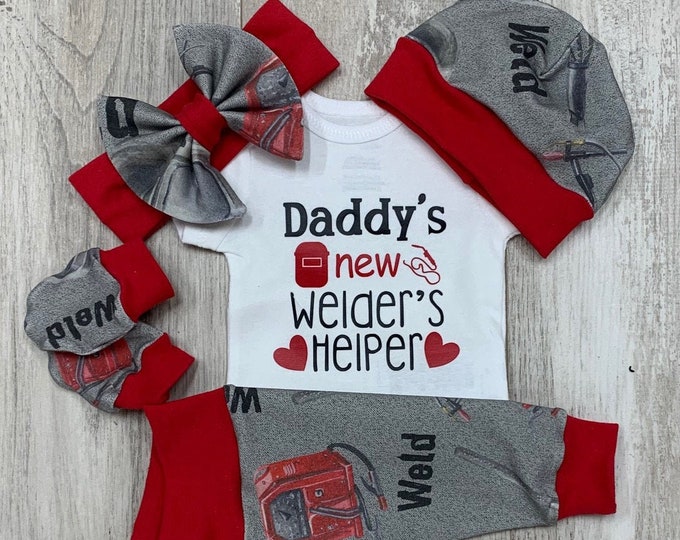Baby Girl Daddy WELDER Coming Home Outfit, Welder Helper - Etsy