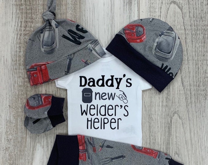 Boys Welder Daddy Newborn Coming Home Outfit Daddy's New - Etsy