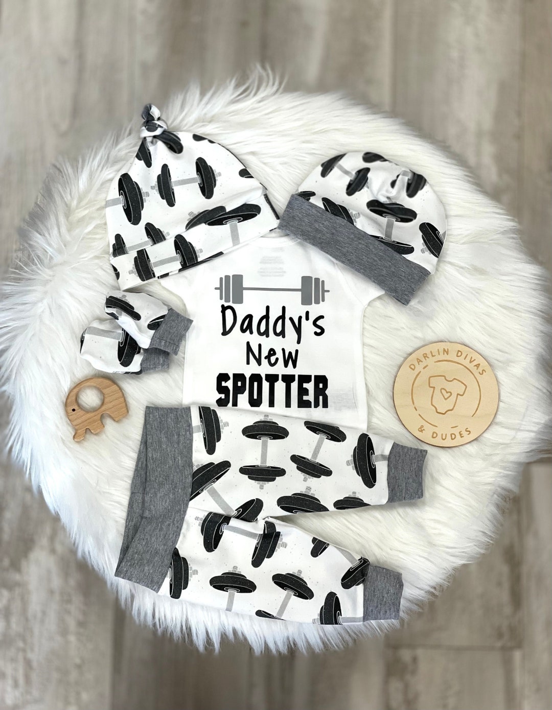 Daddy's Weight Lifting Buddy Infant Outfit, Daddy's New Spotter - Etsy