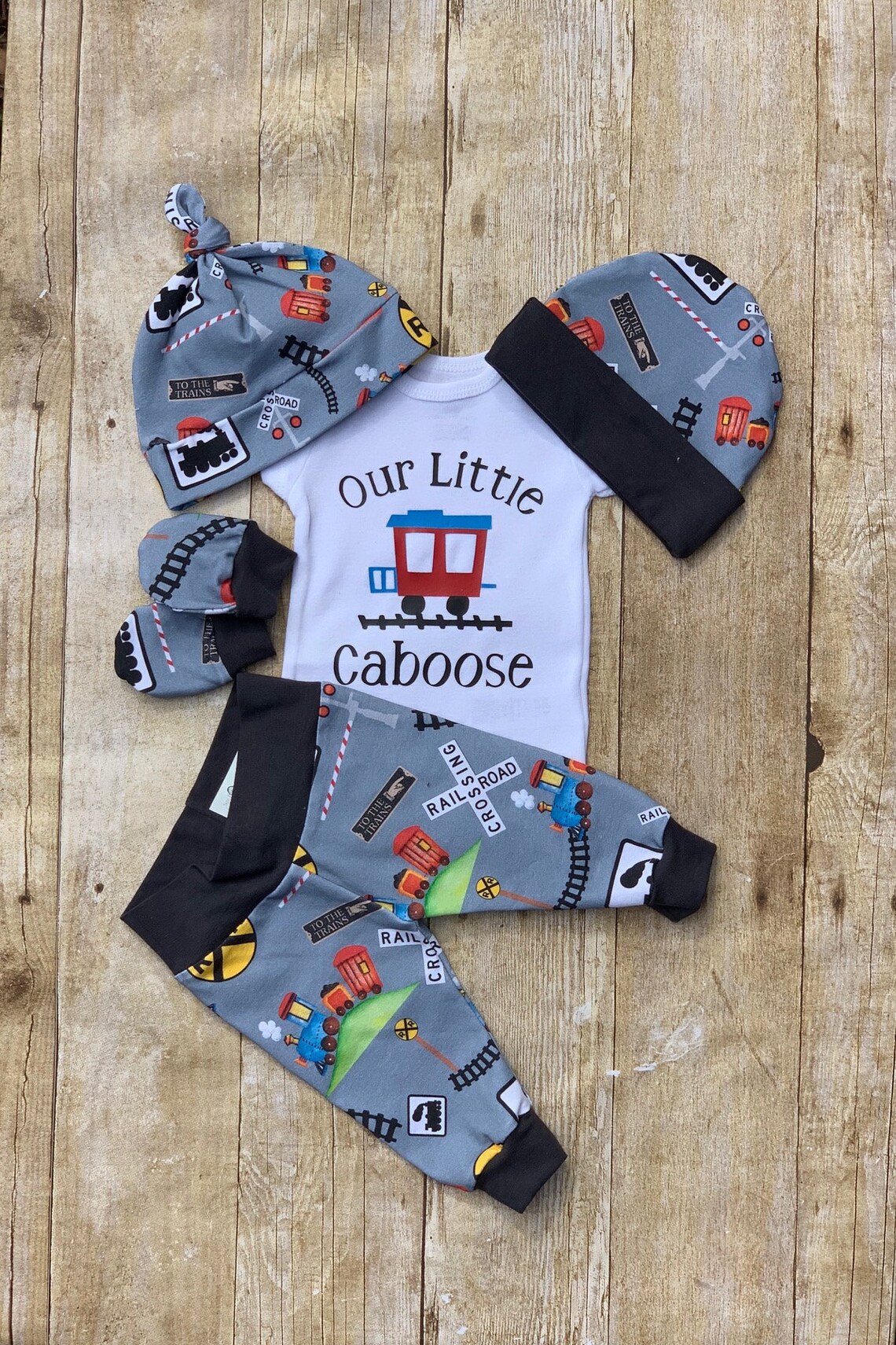 Train Infant Outfit Our Little Caboose Coming Home Baby Boy | Etsy