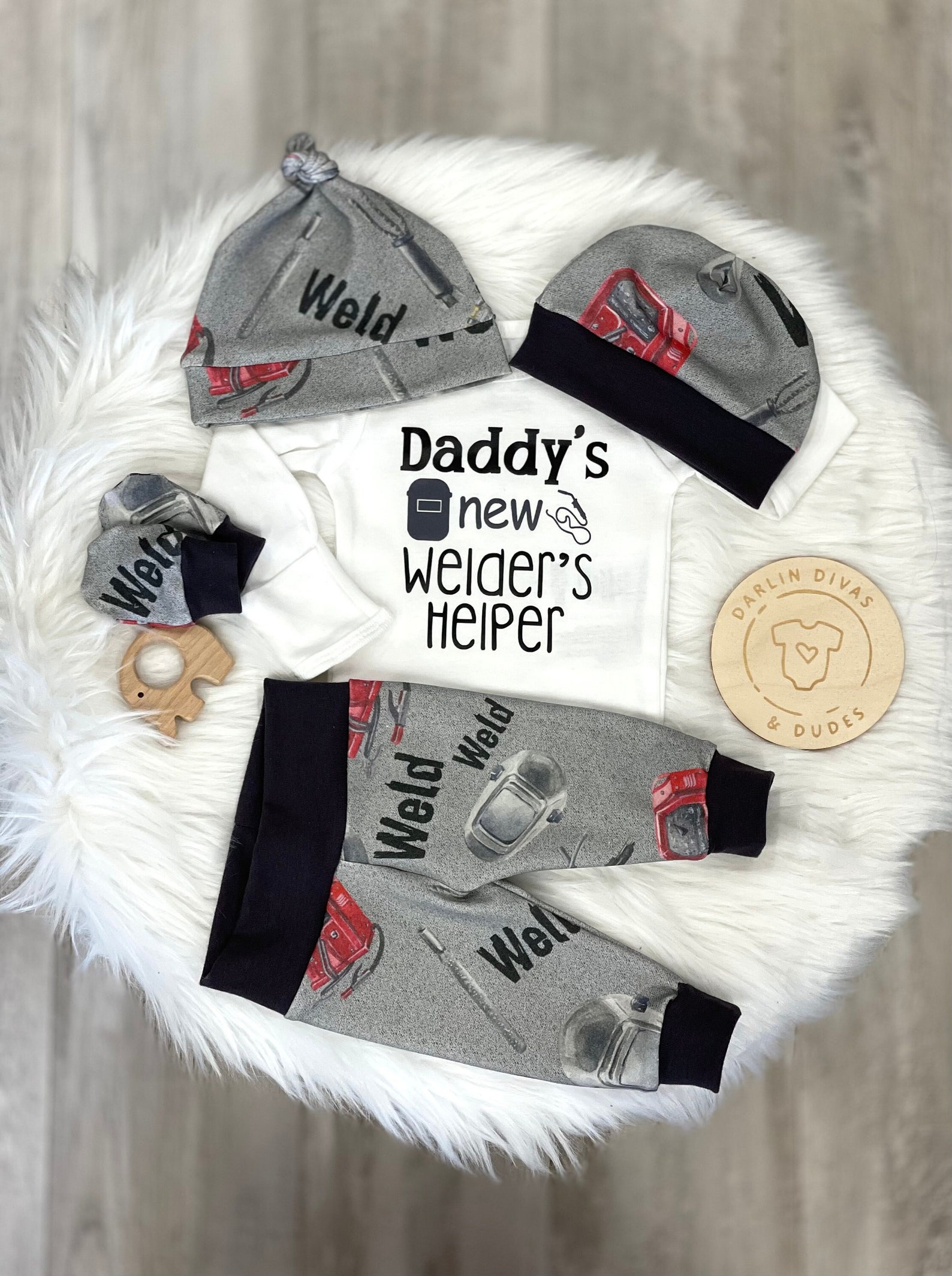 Boys Welder Daddy Newborn Coming Home Outfit Daddy's New - Etsy