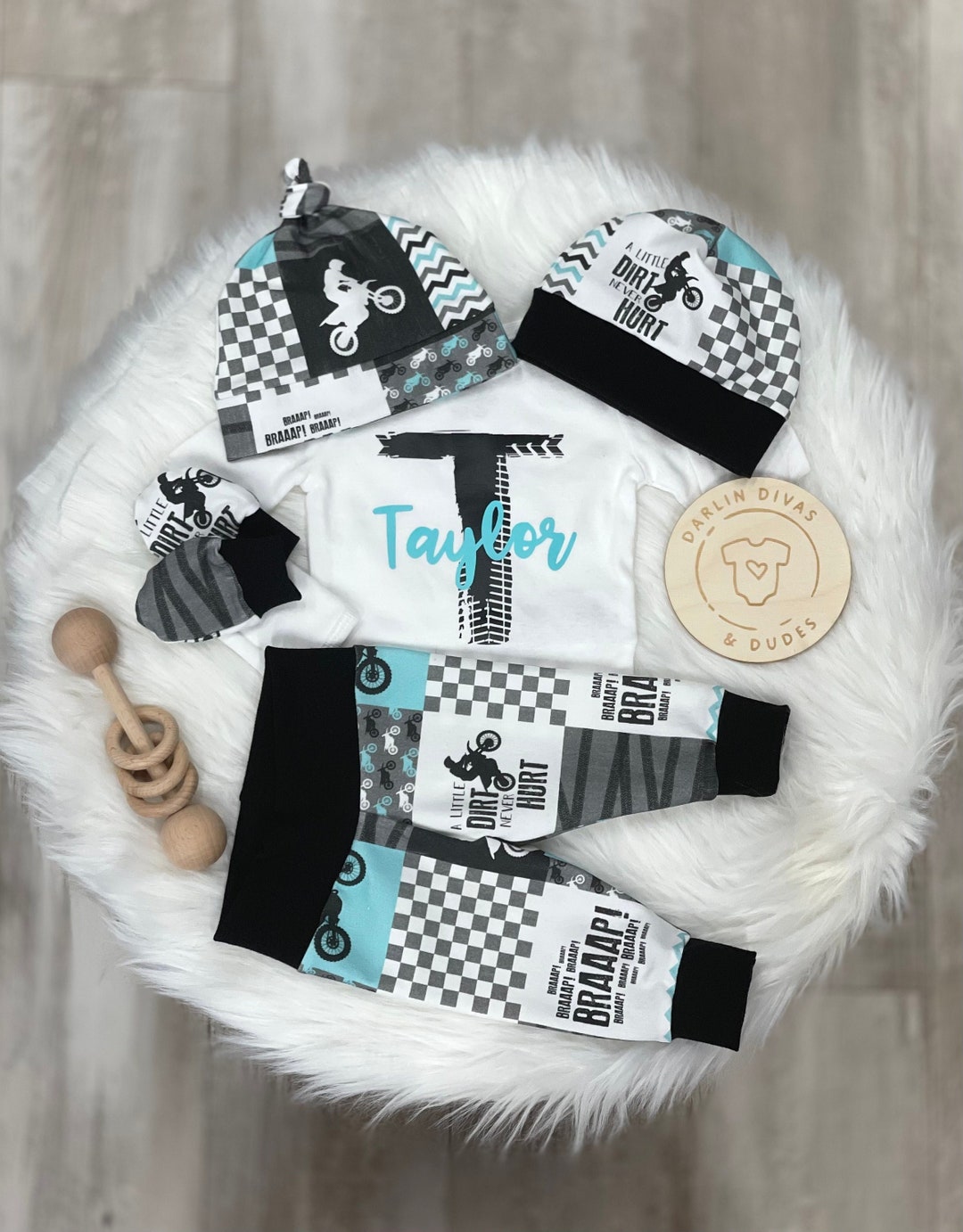 Motocross Baby Boy Take Home Outfit, Personalized - Etsy