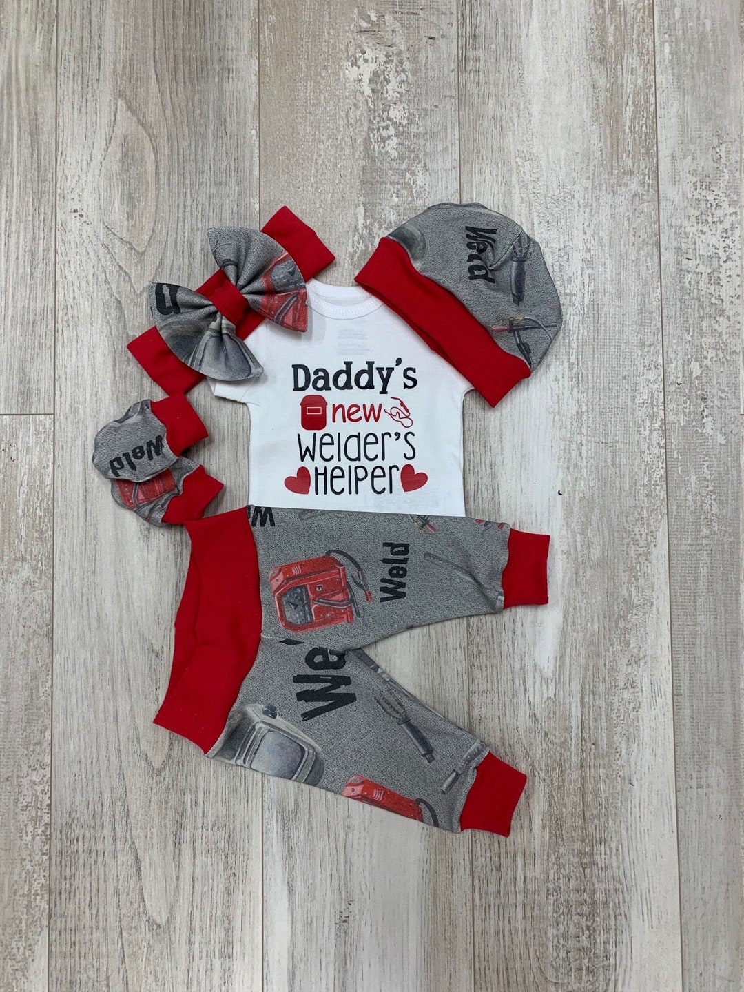 Baby Girl Daddy WELDER Coming Home Outfit, Welder Helper - Etsy