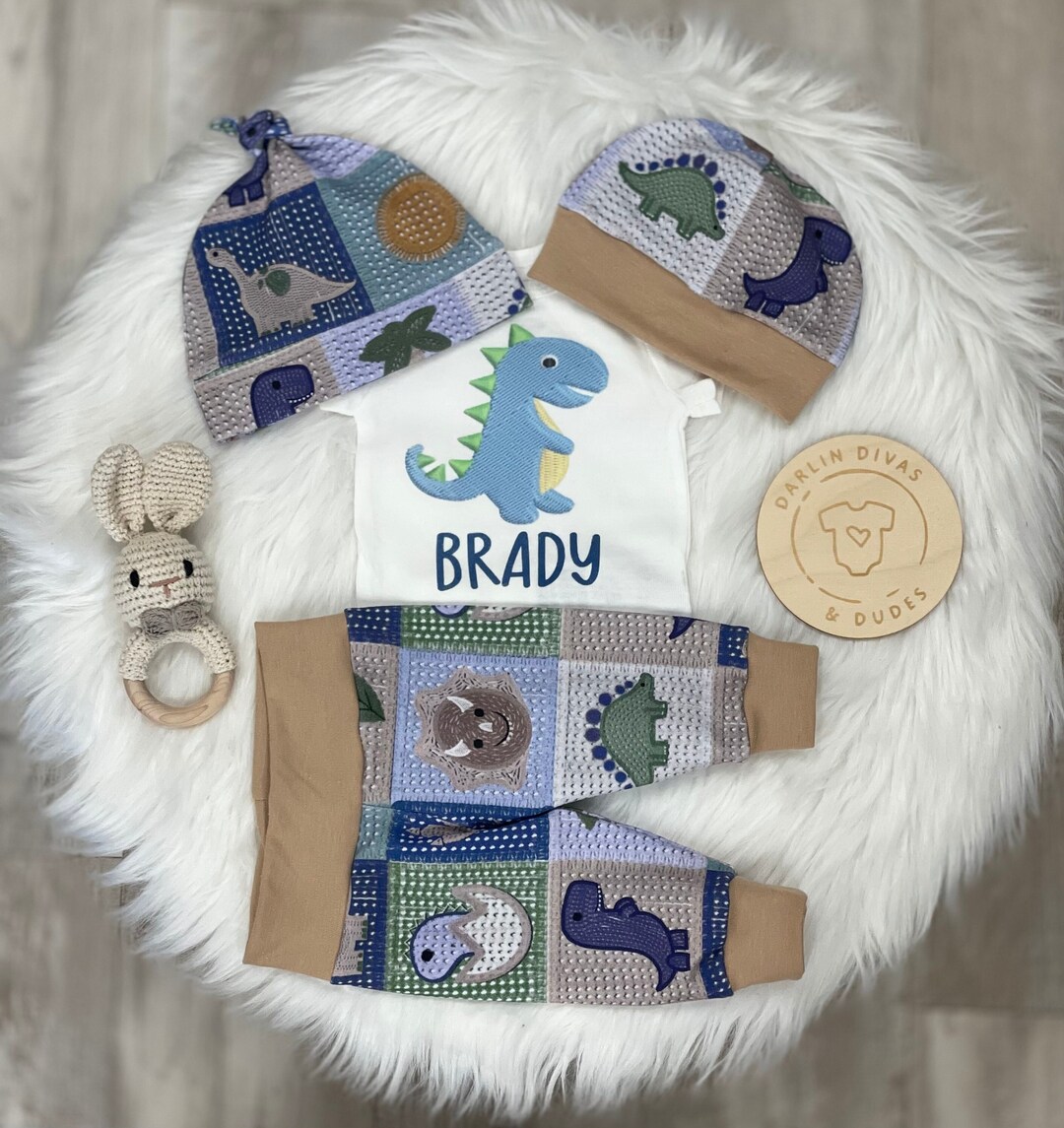 Baby Boys Dinosaur Coming Home Outfit Dinosaur Personalized - Etsy