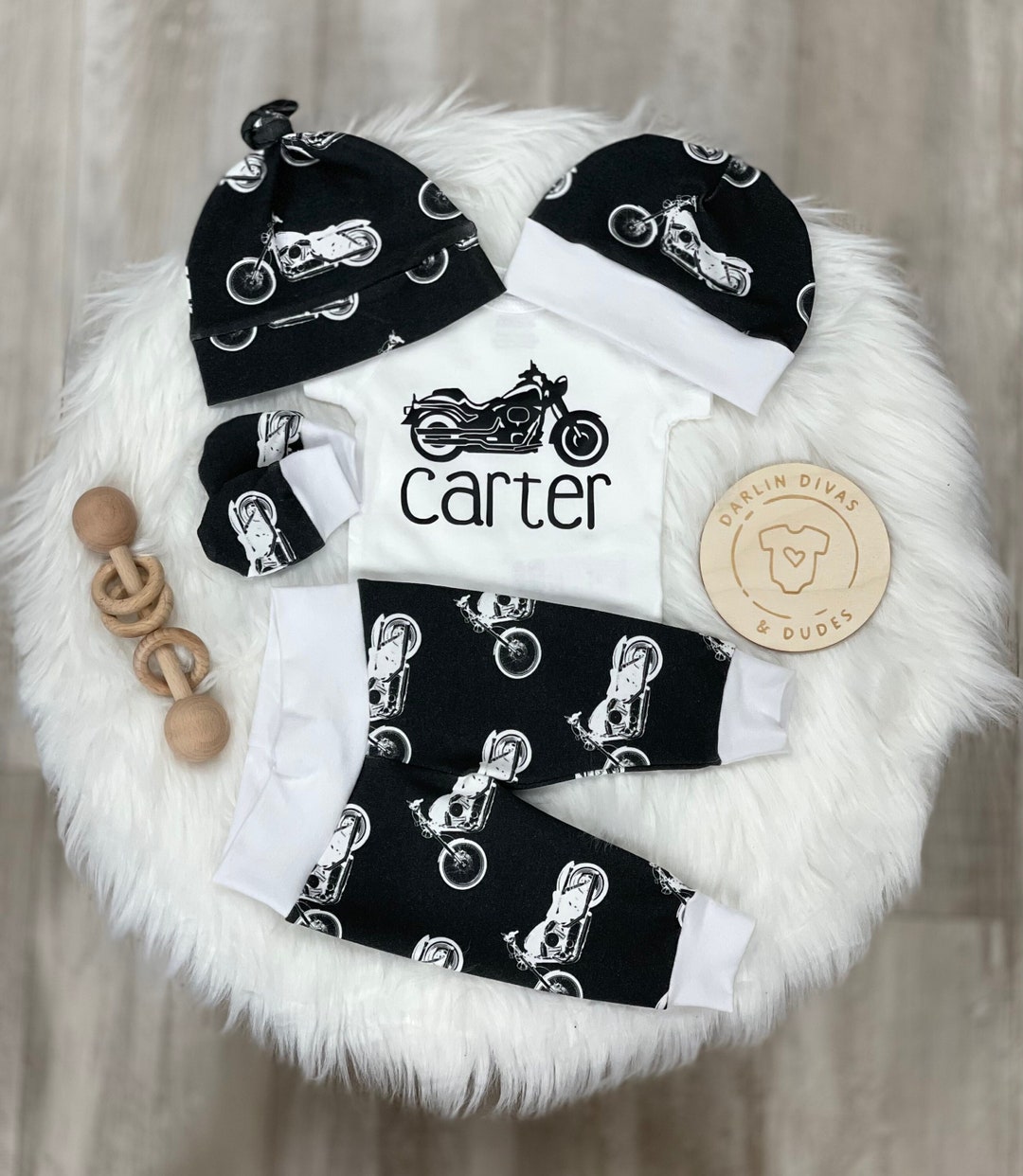 Motorcycle Baby Boy Outfit: Personalized Newborn Gift Set - Etsy