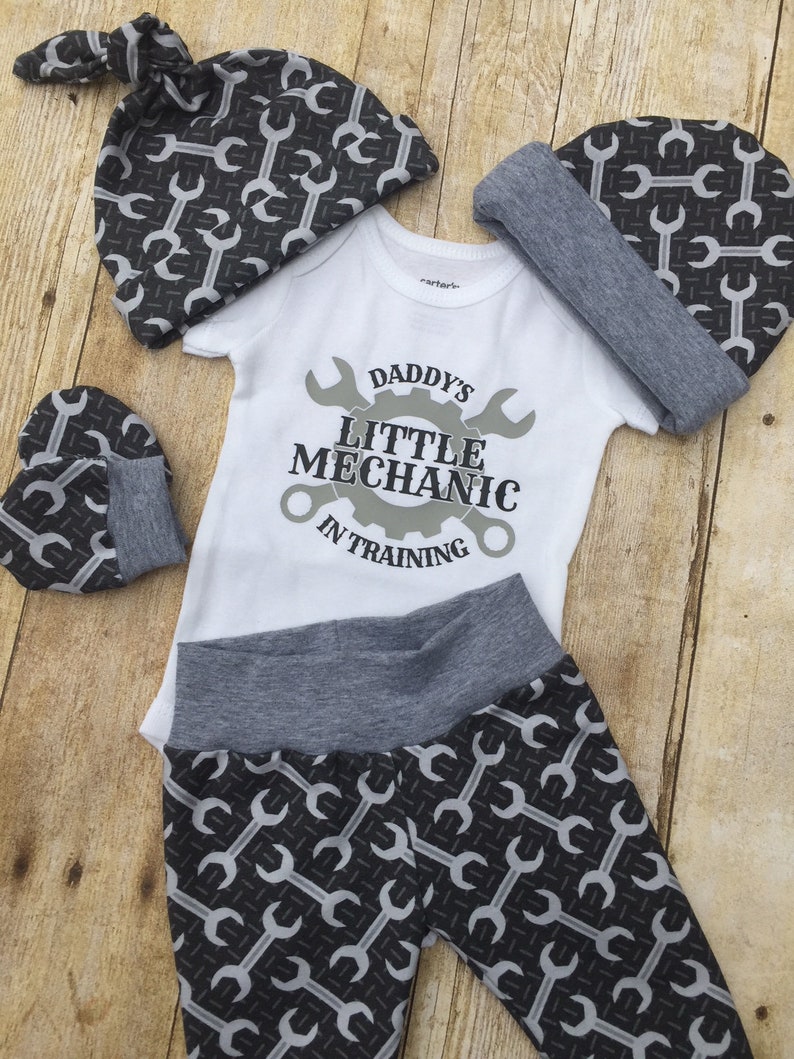Daddy's Little Mechanic Infant Outfit Coming Home Baby | Etsy