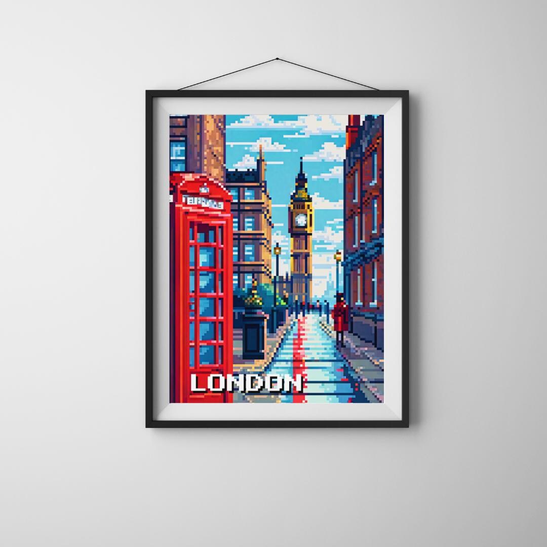 Pixel Art London Poster - Rolled Posters, Wall Art, Home Decor, Travel ...