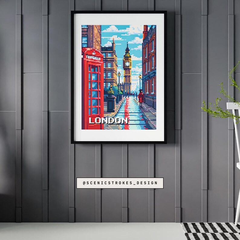 Pixel Art London Poster - Rolled Posters, Wall Art, Home Decor, Travel ...