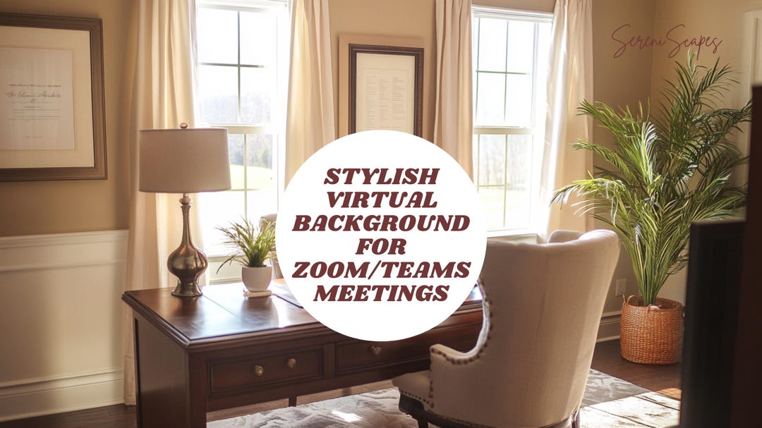 Serene and Traditional Office Backdrop | Virtual Office Background ...