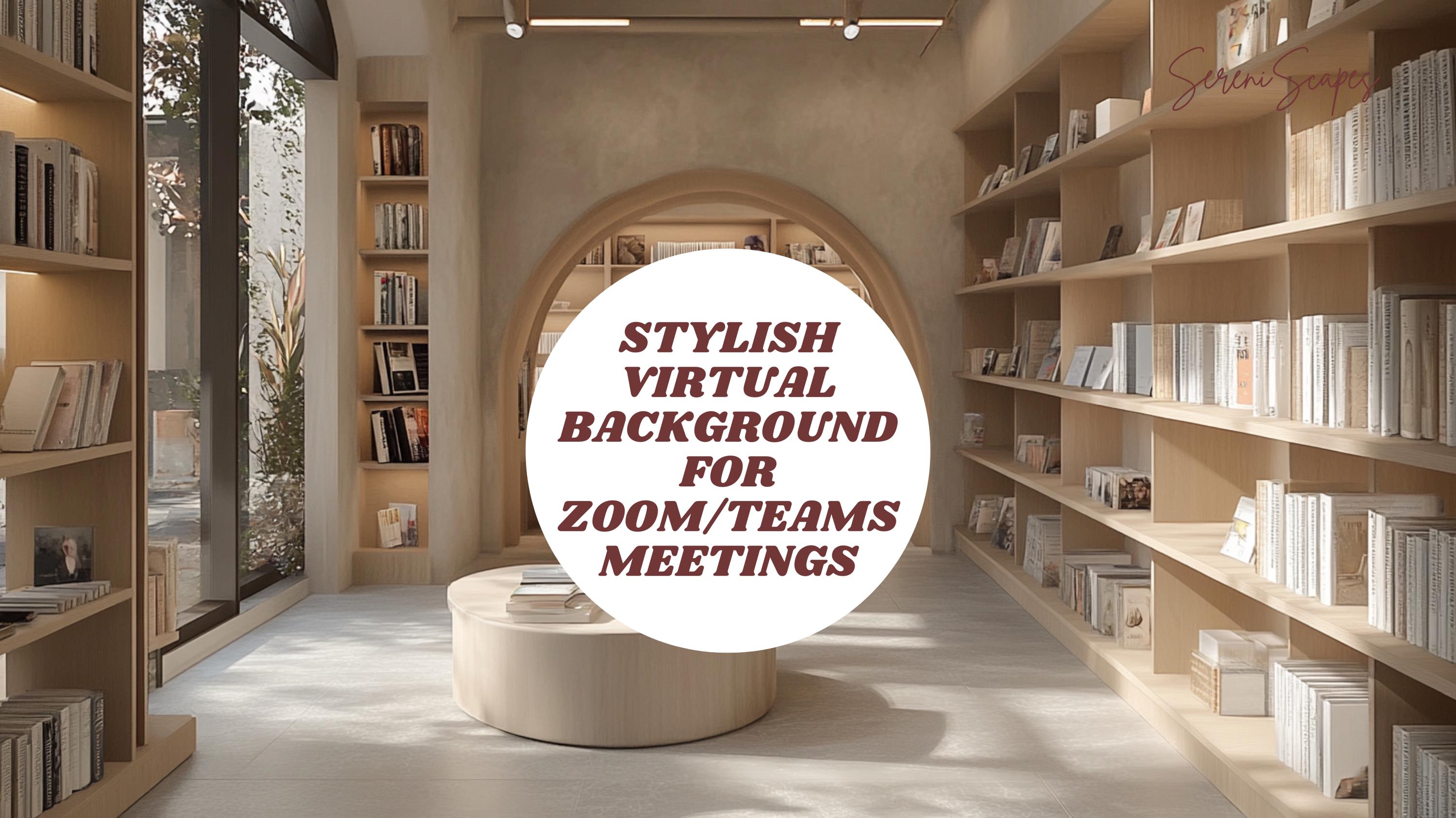 Scenic and Calm Library Backdrop | Virtual Office Background | Teams ...
