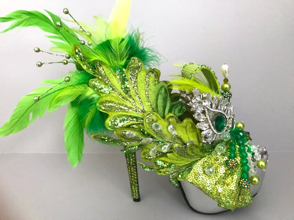Lime Lush Masquerade High Heel - Etsy