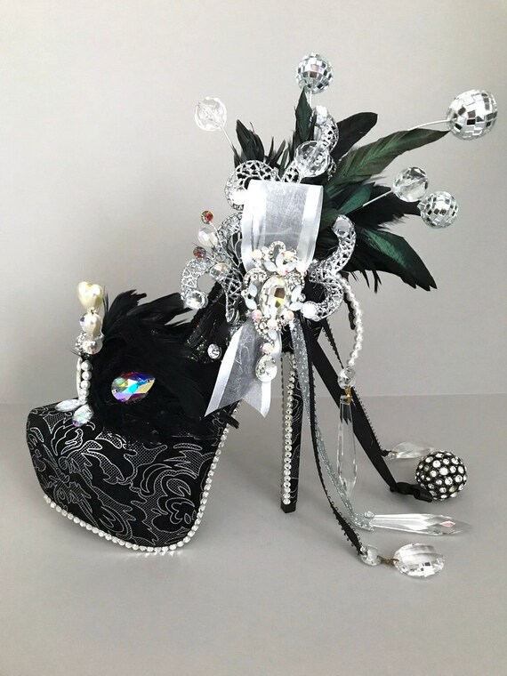 Mysterious Black Masquerade High Heel - Etsy
