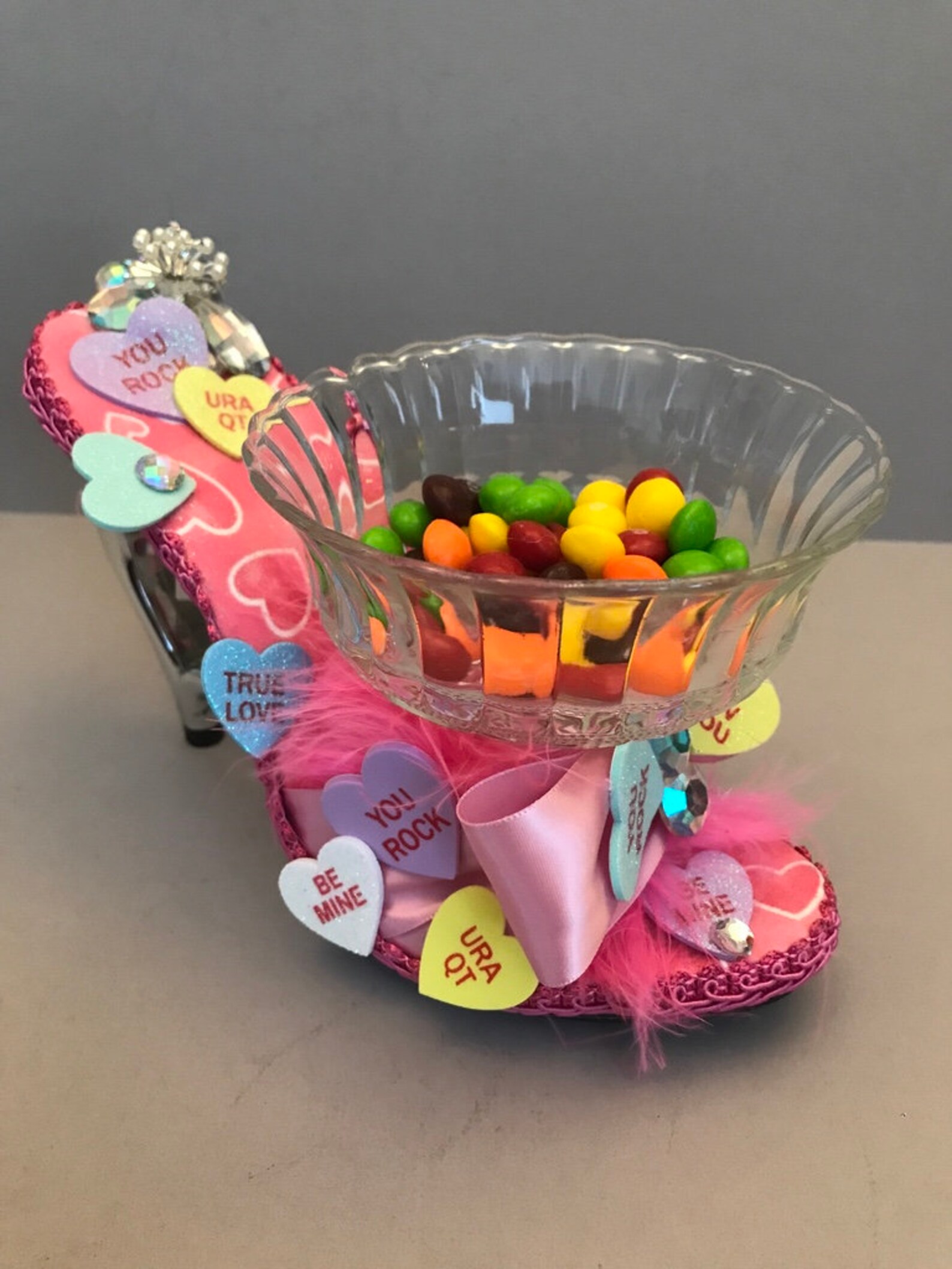 Shoe Candy Dish With Conversation Hearts - Etsy