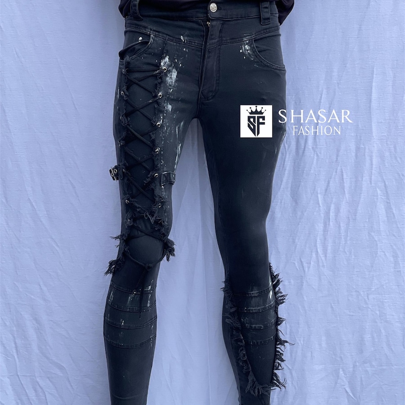 Lace Hem Jeans - Etsy