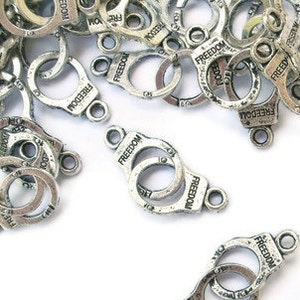 Silver Handcuff Charms Set of 10 - Etsy