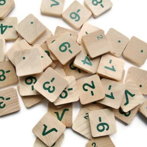Wood Number Tiles Math Game Tiles Set of 50 - Etsy