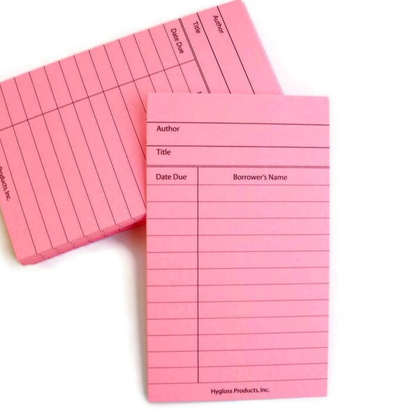 Library Checkout Cards - Etsy