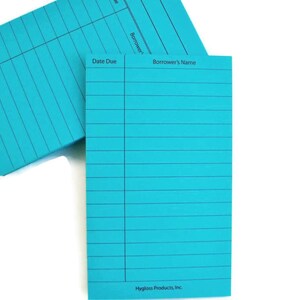 Blue Library Cards Set of 20 - Etsy