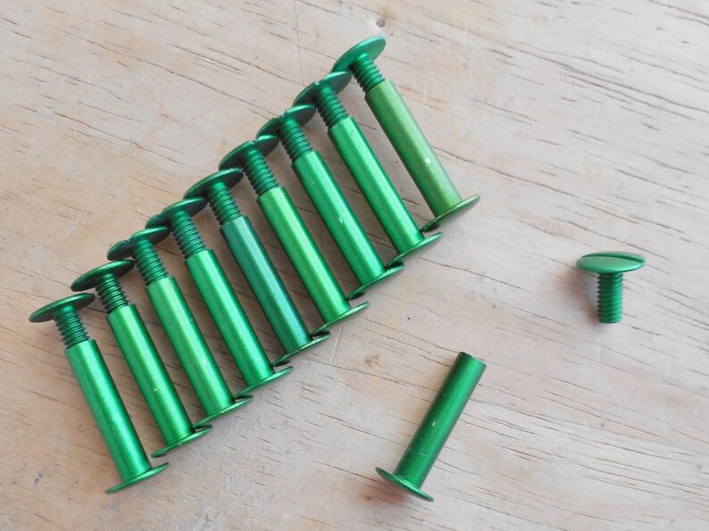 7/8 Inch GREEN Scrapbook Screw Posts Set of 10 Aluminum Posts - Etsy