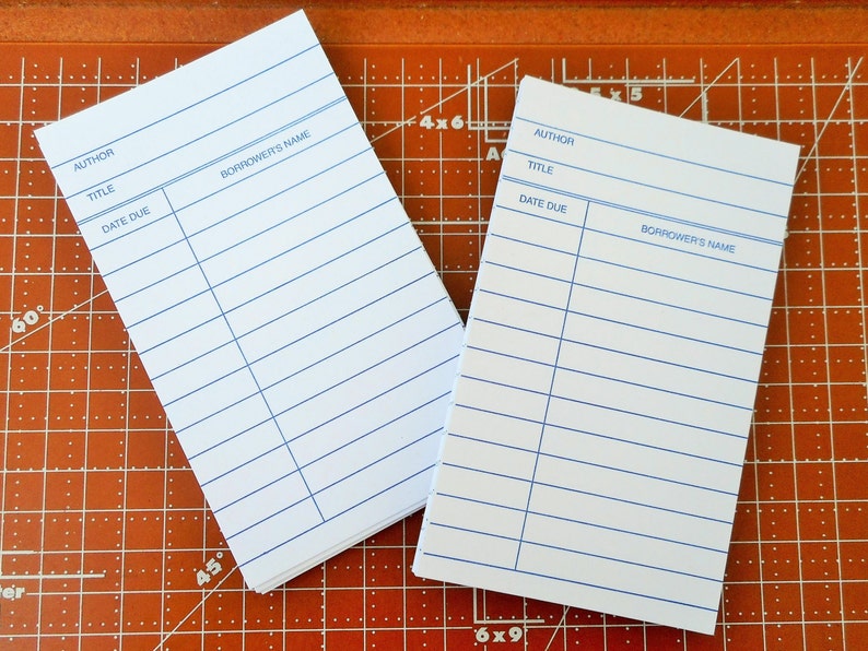 Library Cards Set of 20 Check Out Cards - Etsy