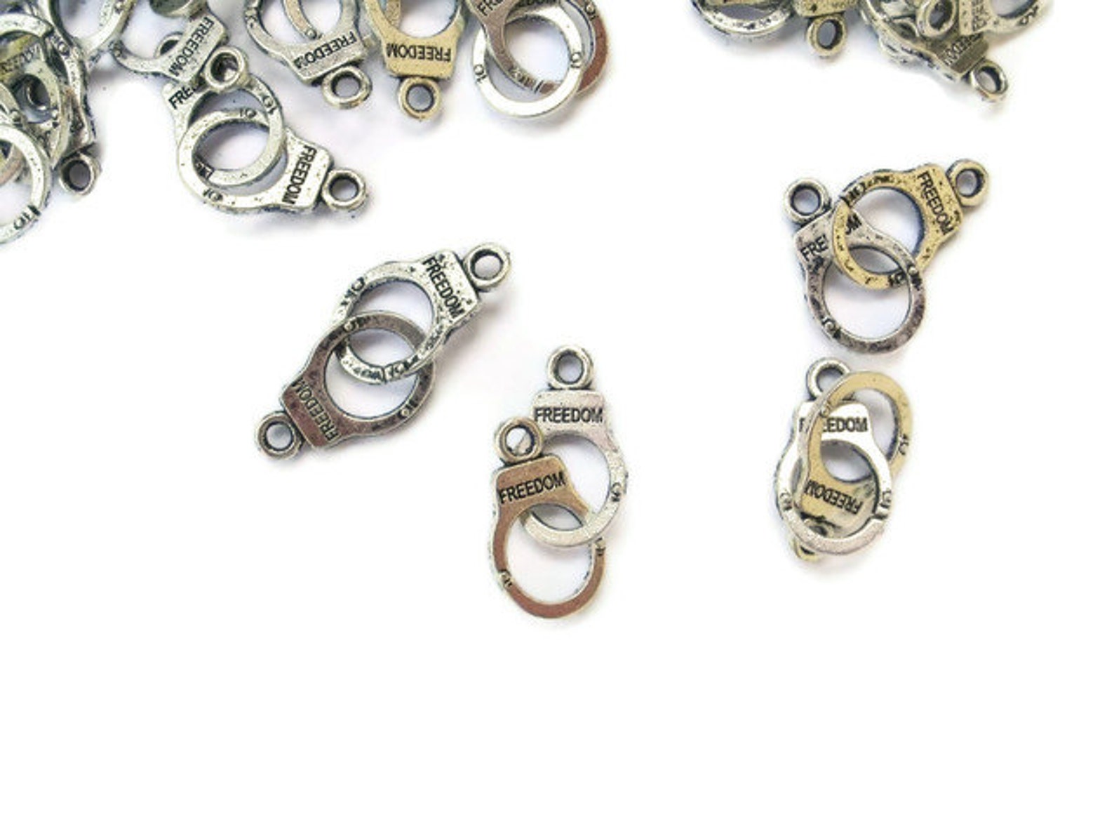 Silver Handcuff Charms Set of 10 - Etsy