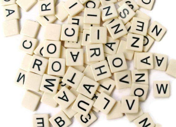 Vintage Anagram Letter Tiles Set of 25 Cream Colored Tiles - Etsy